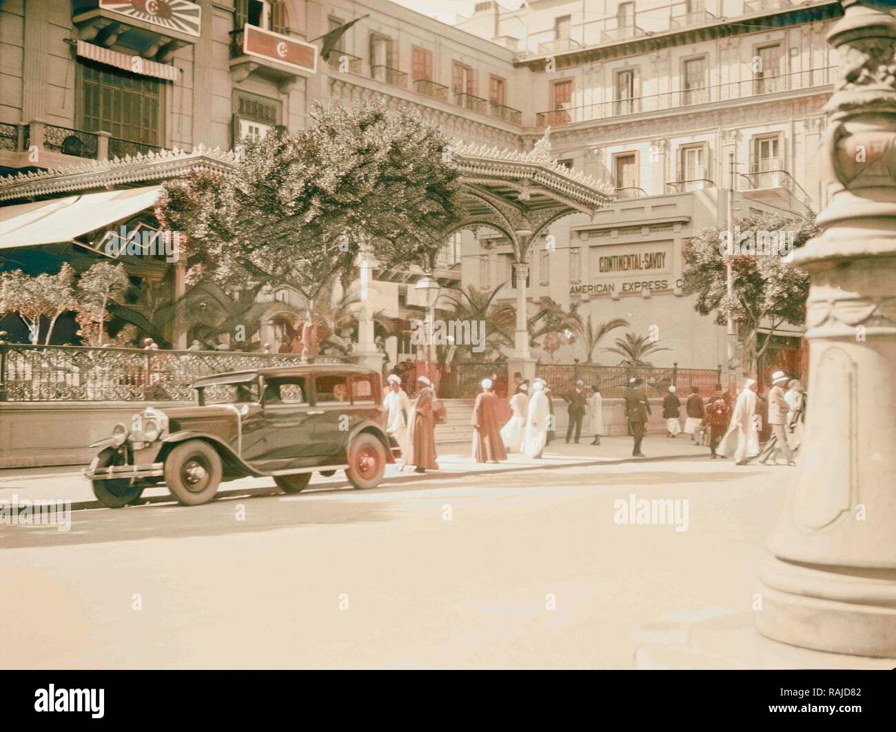 Egyptian Hotels, Ltd, Cairo. Continental Savoy Hotel. Entrance on the ...