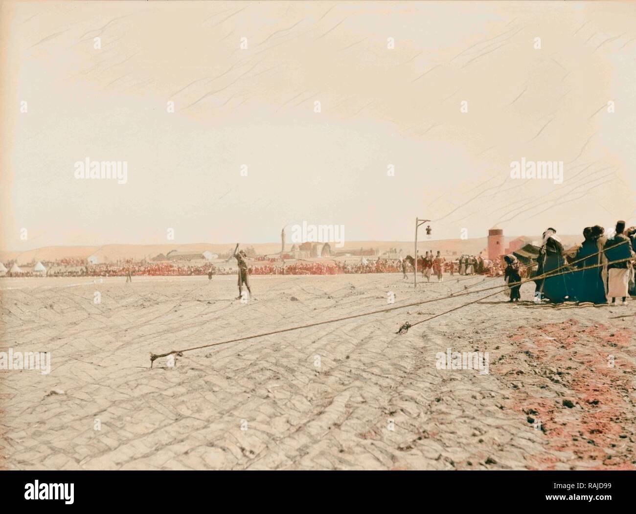 Close of the 1930 locust campaign. Bedouins racing and feasting at ...