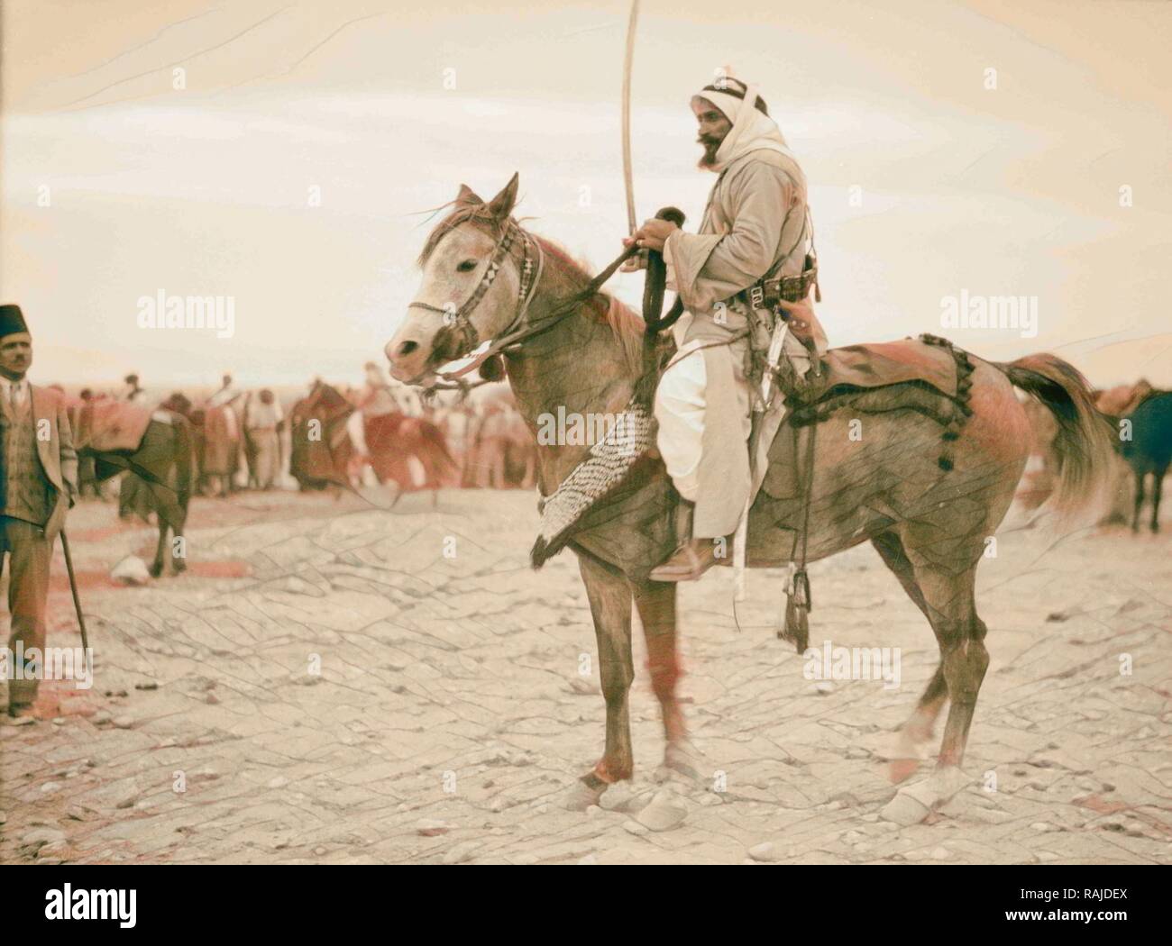 Bedouin life in Trans-Jordan, Sheik Abu Meddin. Known as an intrepid ...
