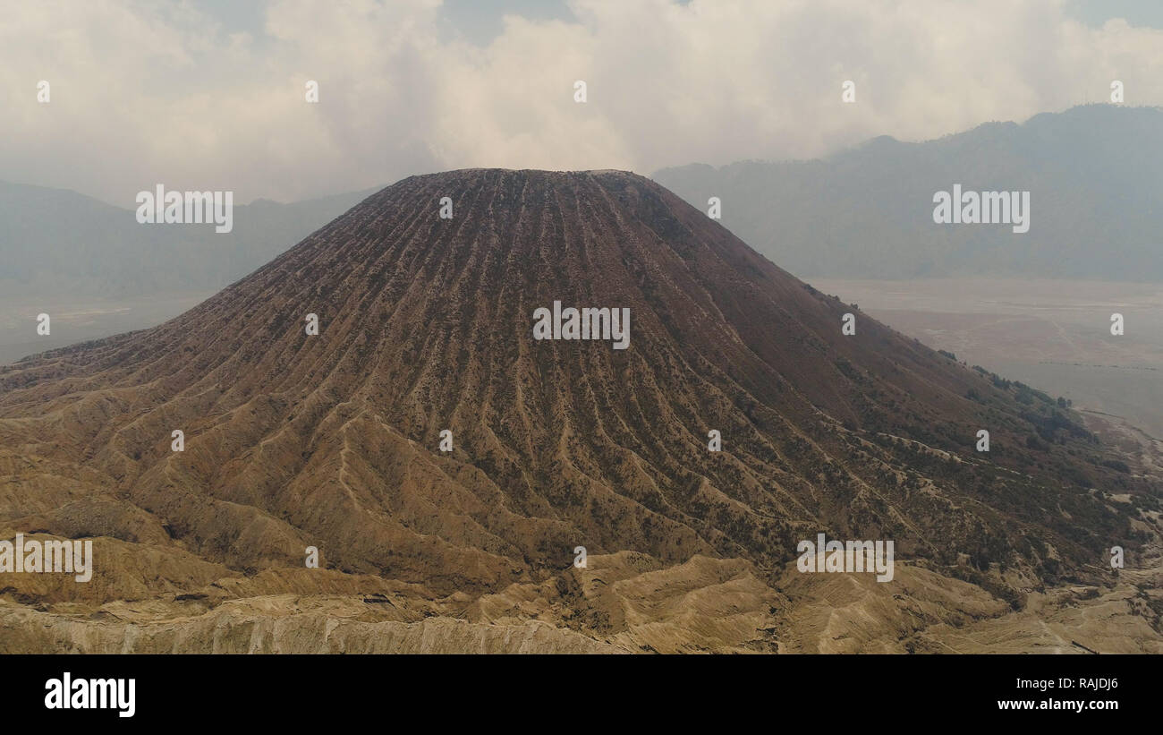 mountain landscape with volcano and mountains Tengger Semeru National ...