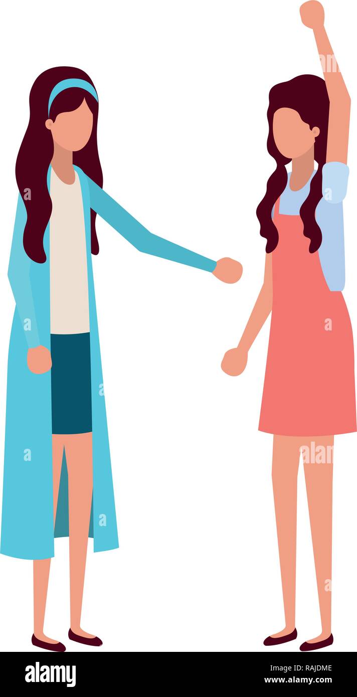 young women standing avatar character Stock Vector Image & Art - Alamy