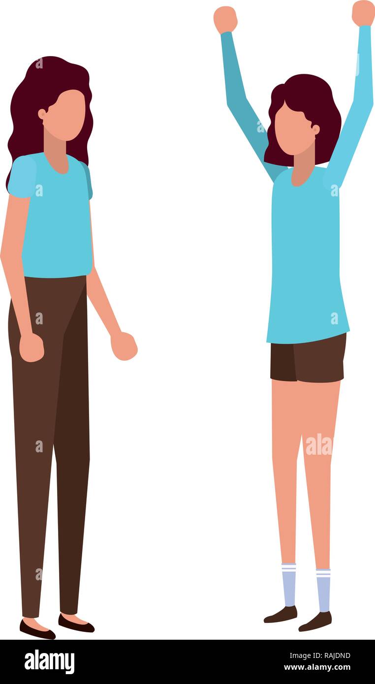 young women standing avatar character Stock Vector Image & Art - Alamy