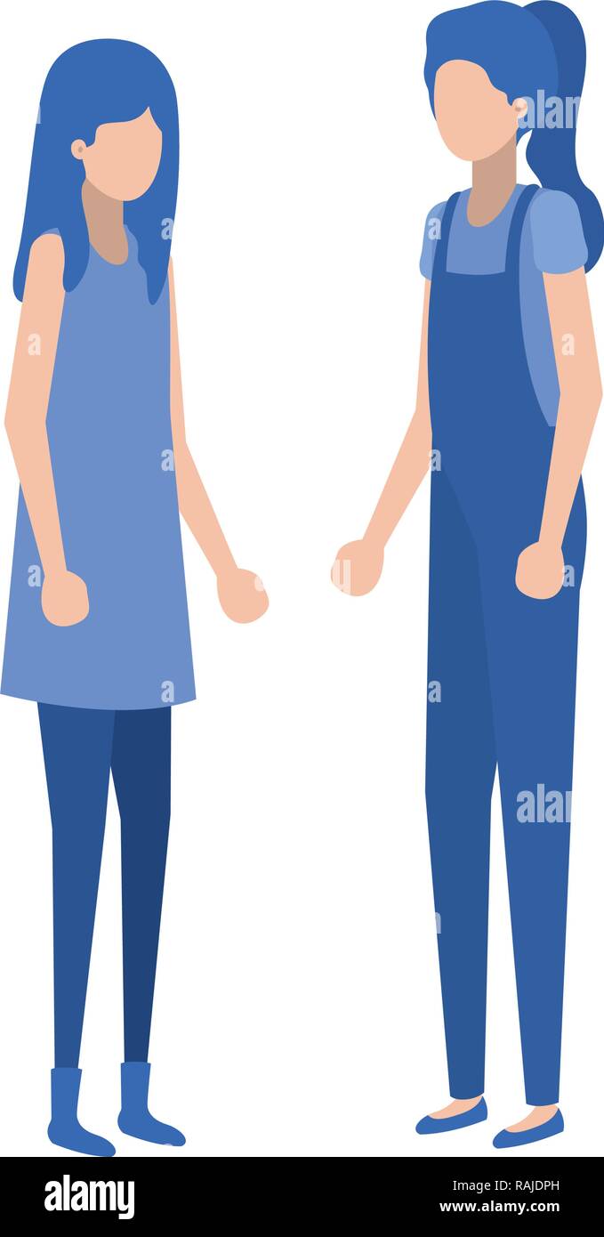 young women standing avatar character Stock Vector Image & Art - Alamy