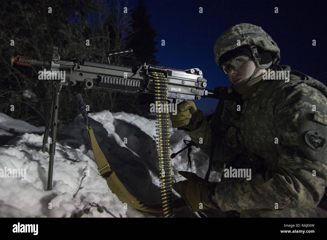 Army Pfc. Rolando Mendez, assigned to the 574th Composite Supply ...