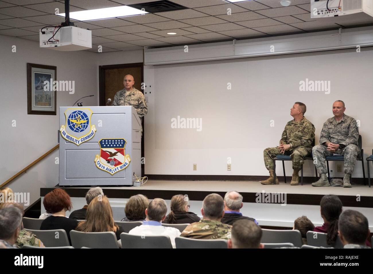 Incoming state Command Chief Master Sgt. James Dixon addresses the ...