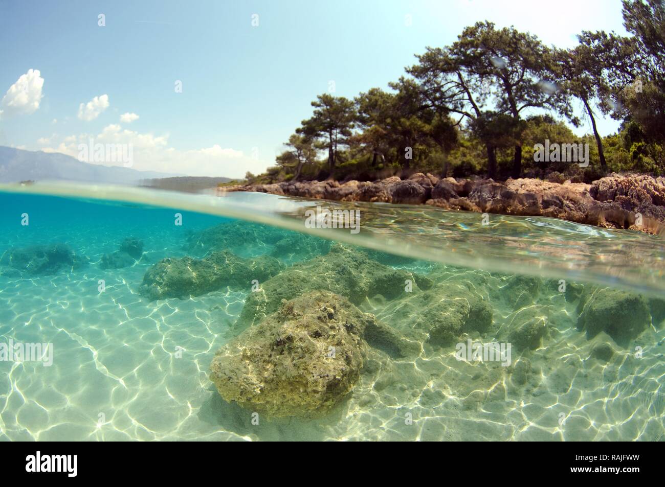 Underwater landscape, Cleopatra island, Aegean Sea, Turkey Stock Photo ...