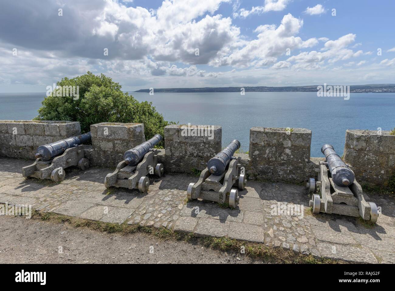 Cannons in the castle, St. Michael's Mount, Marazion, Cornwall, England ...