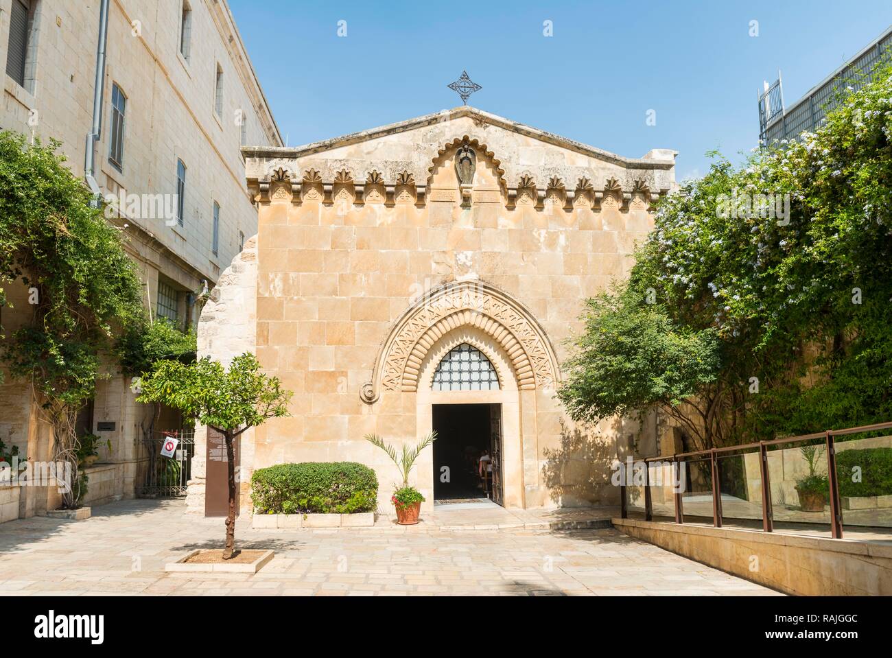 Inner courtyard of a church, Jerusalem, Israel Stock Photo - Alamy