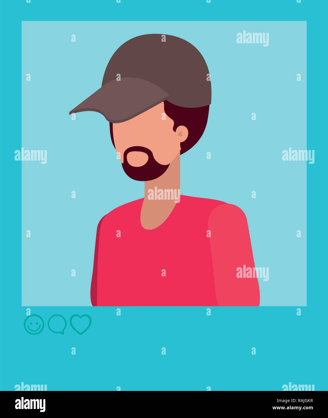 Cap man male avatar user Stock Vector Images - Alamy