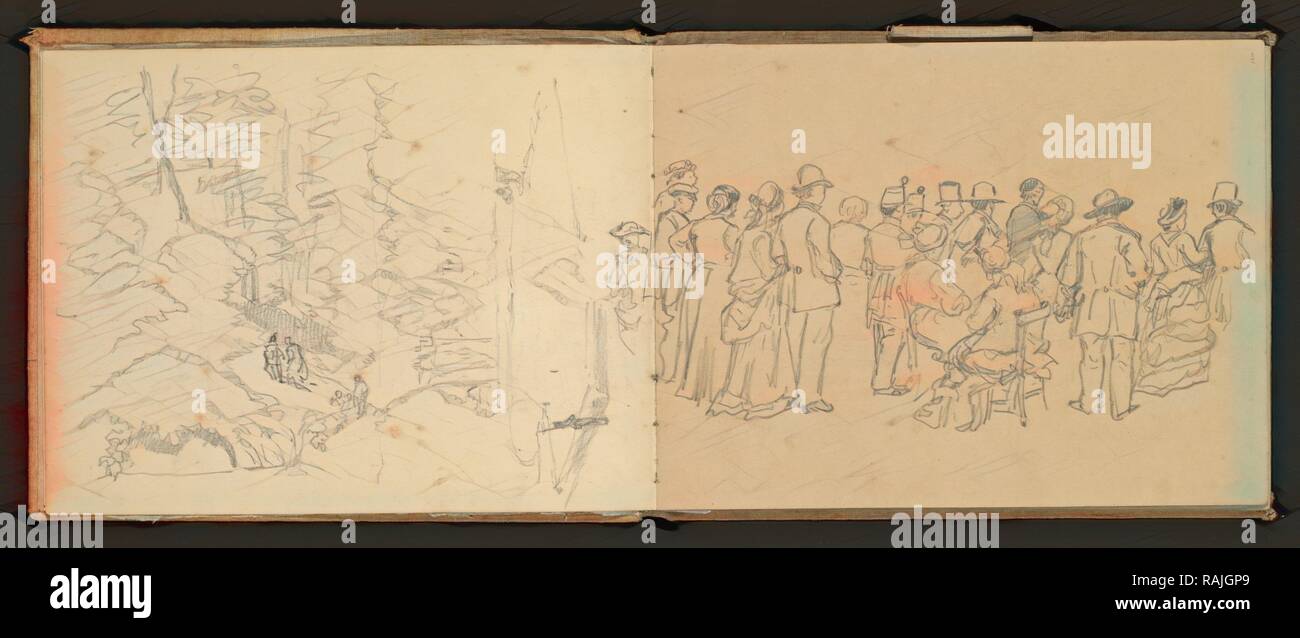 Sketchbook, Preziosi, Amadeo, 1816-1882, pencil, gray wash, white ...