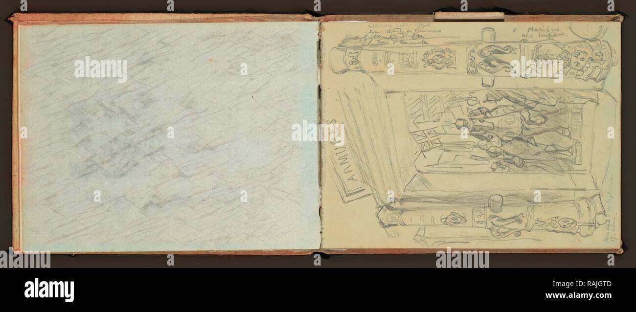 Sketchbook, Preziosi, Amadeo, 1816-1882, pencil, gray wash, white ...