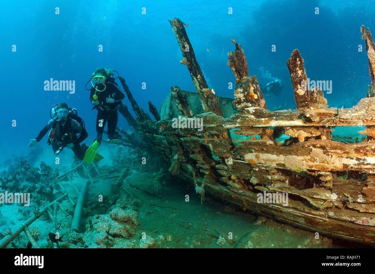 Diver at ship wreck, Red Sea, Egypt, Africa Stock Photo - Alamy