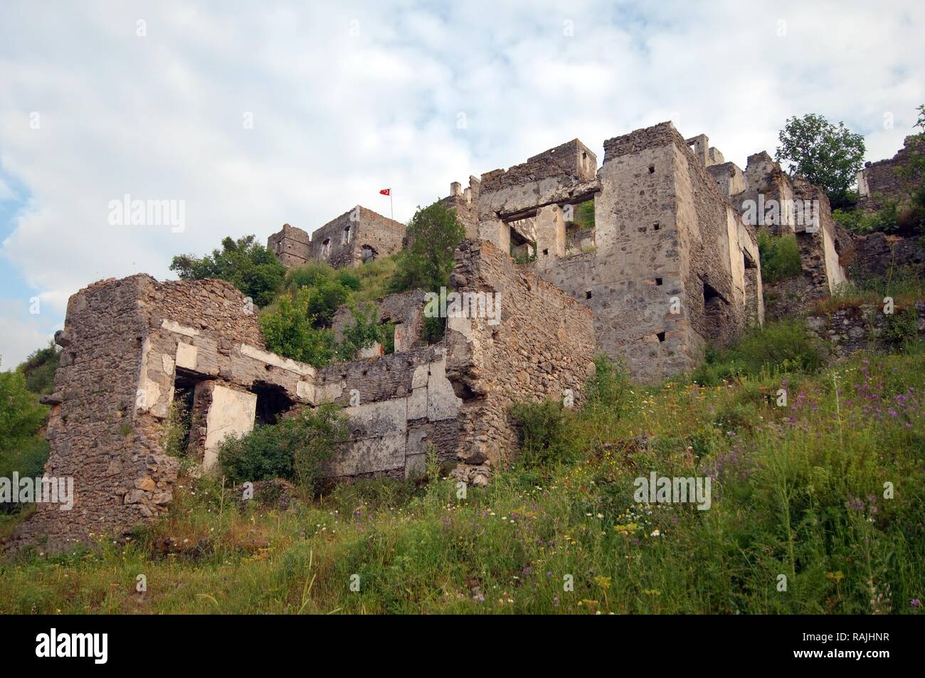 Greek ghost town of Levissi, Karmylassos, Kayakoey, Turkey Stock Photo ...