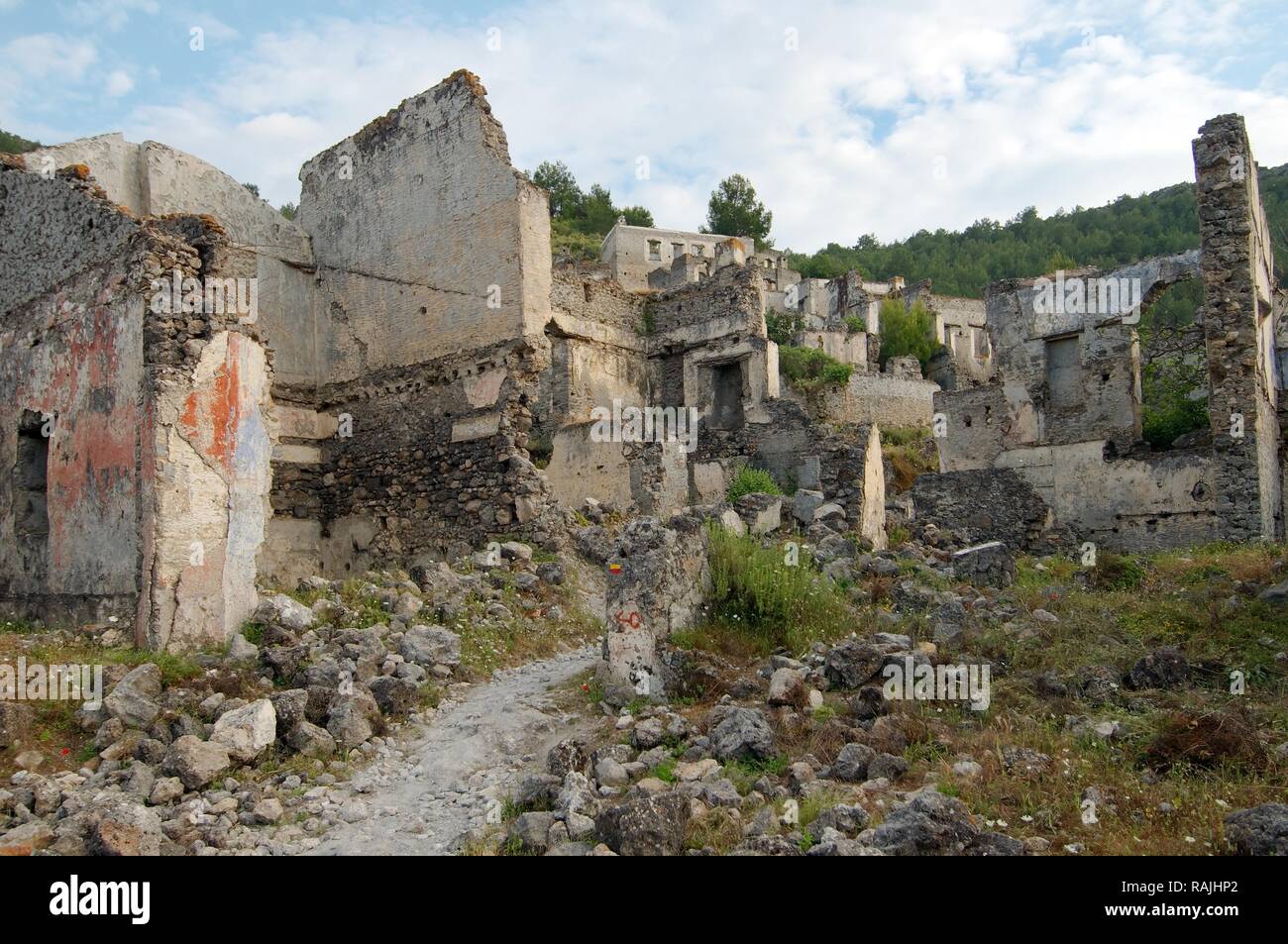 Greek ghost town of Levissi, Karmylassos, Kayakoey, Turkey Stock Photo ...