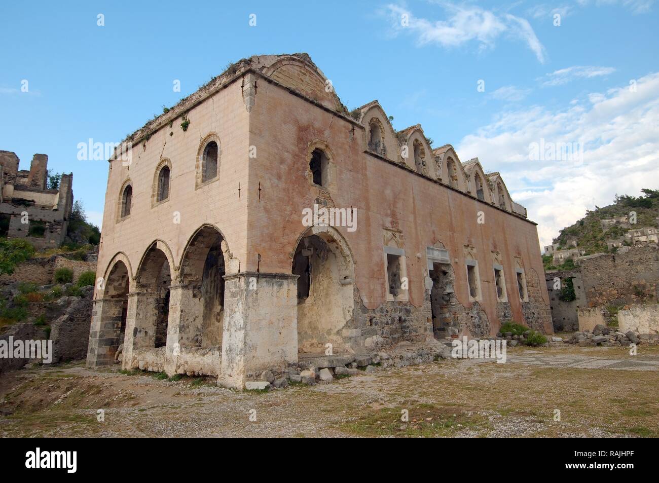 Greek ghost town of Levissi, Karmylassos, Kayakoey, Turkey Stock Photo ...