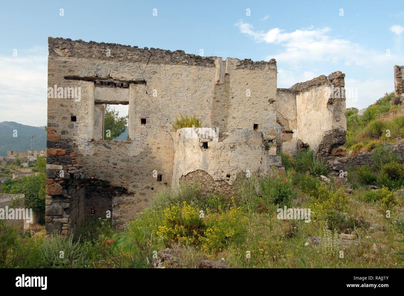 Greek ghost city of Levissi, Karmylassos, Kayakoey, Turkey Stock Photo ...
