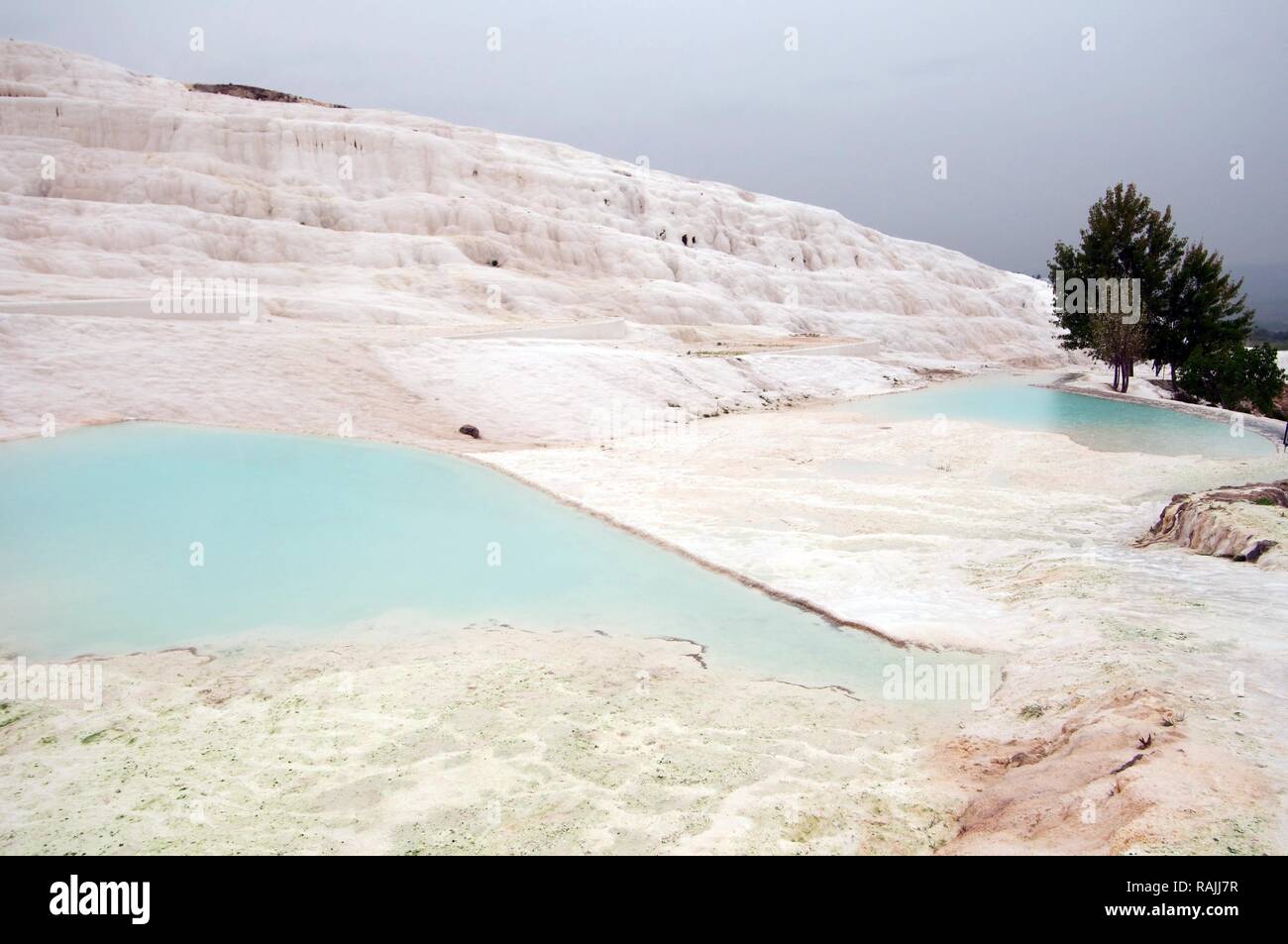 Travertine terrace formations, Pamukkale, Turkey, Western Asia Stock ...