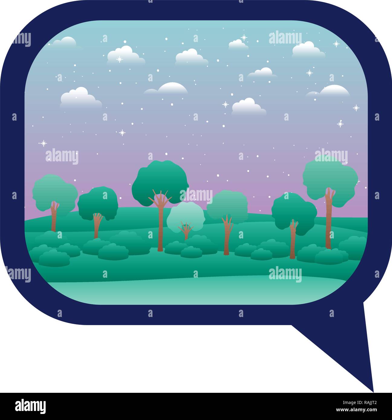 speech bubble with landscape view isolated icon Stock Vector Image ...
