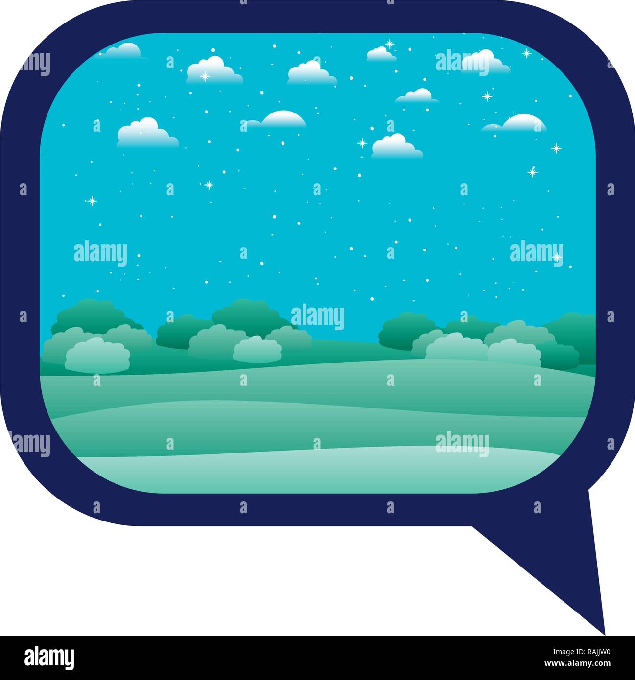 speech bubble with landscape view isolated icon Stock Vector Image ...