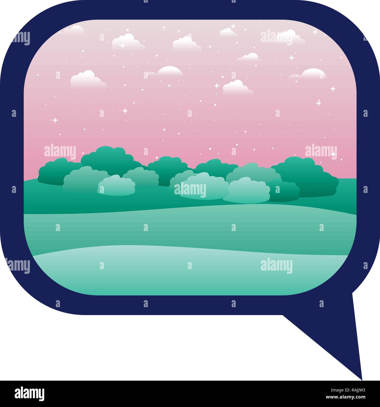 speech bubble with landscape view isolated icon Stock Vector Image ...