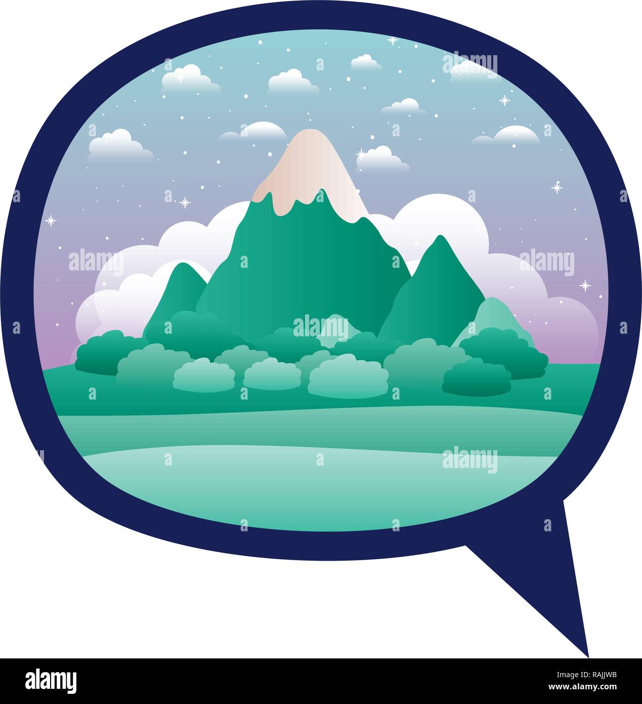 speech bubble with landscape view isolated icon Stock Vector Image ...