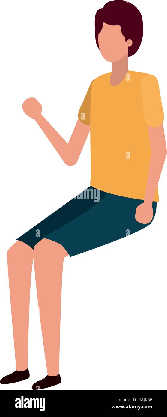 young man sitting avatar character Stock Vector Image & Art - Alamy