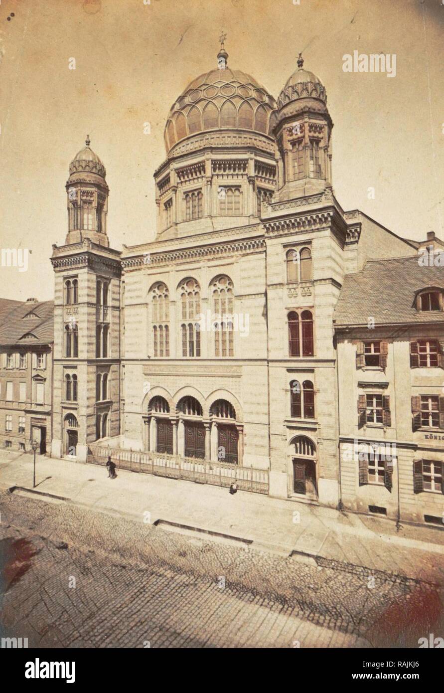 facade and dome of the New Synagogue in Berlin, Germany, Anonymous ...
