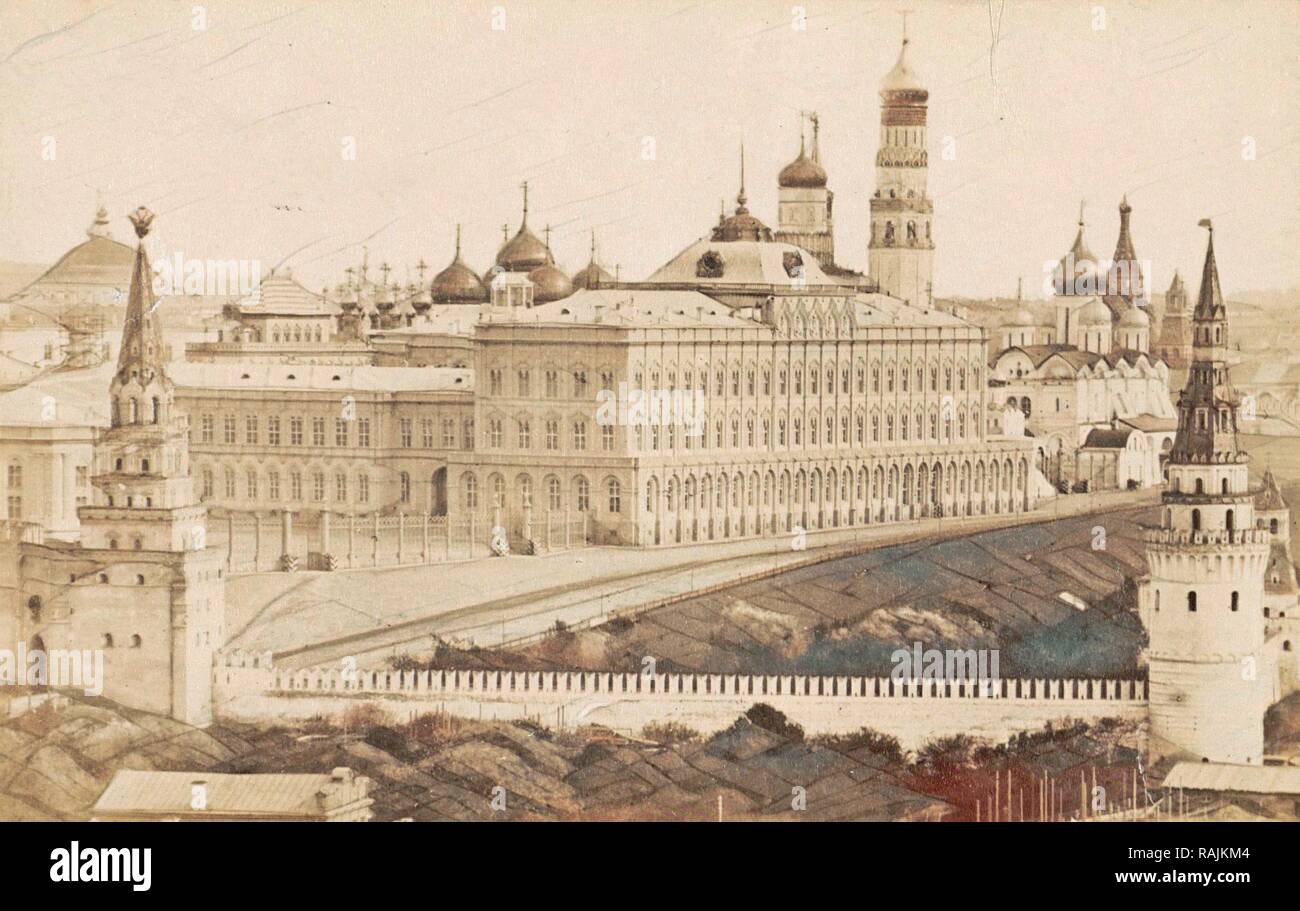 View of the Kremlin in Moscow, Russia, Anonymous, 1878 - 1890 ...