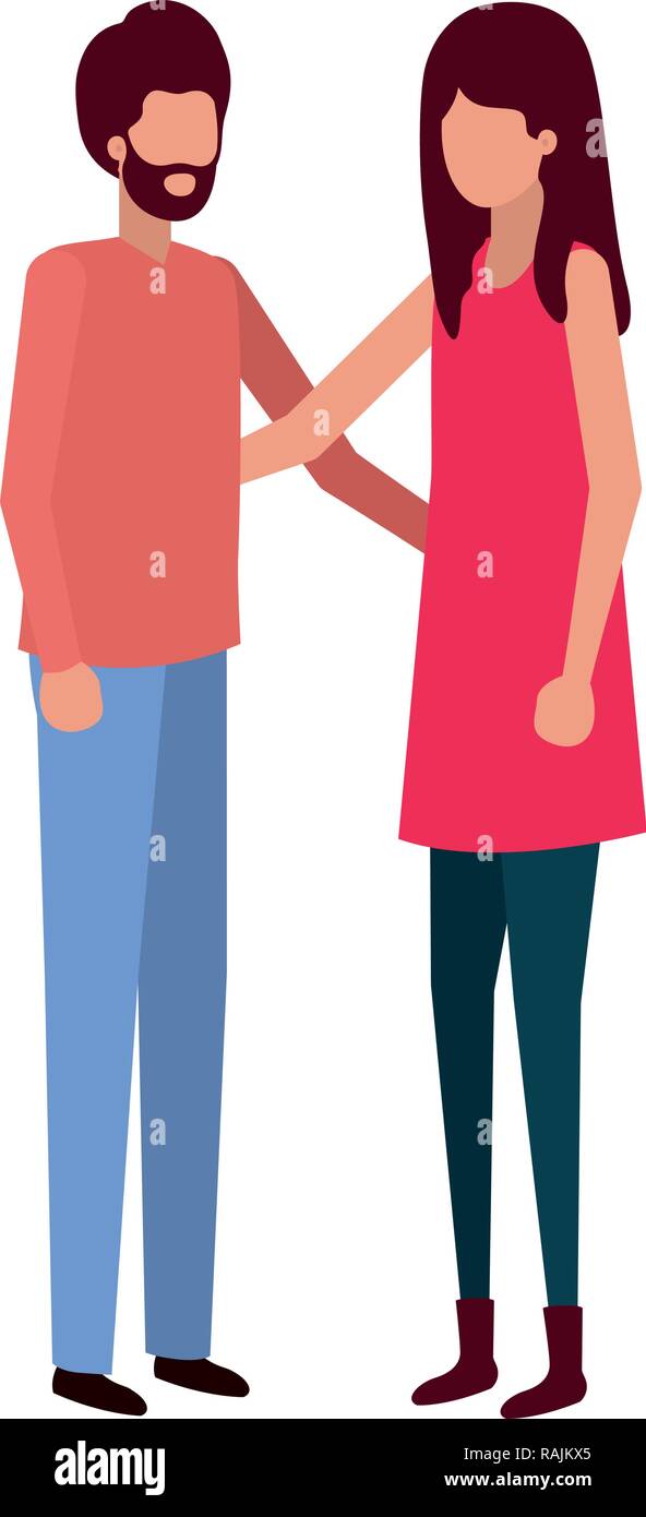 young couple avatar character Stock Vector Image & Art - Alamy