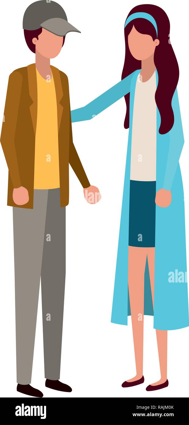 young couple avatar character Stock Vector Image & Art - Alamy