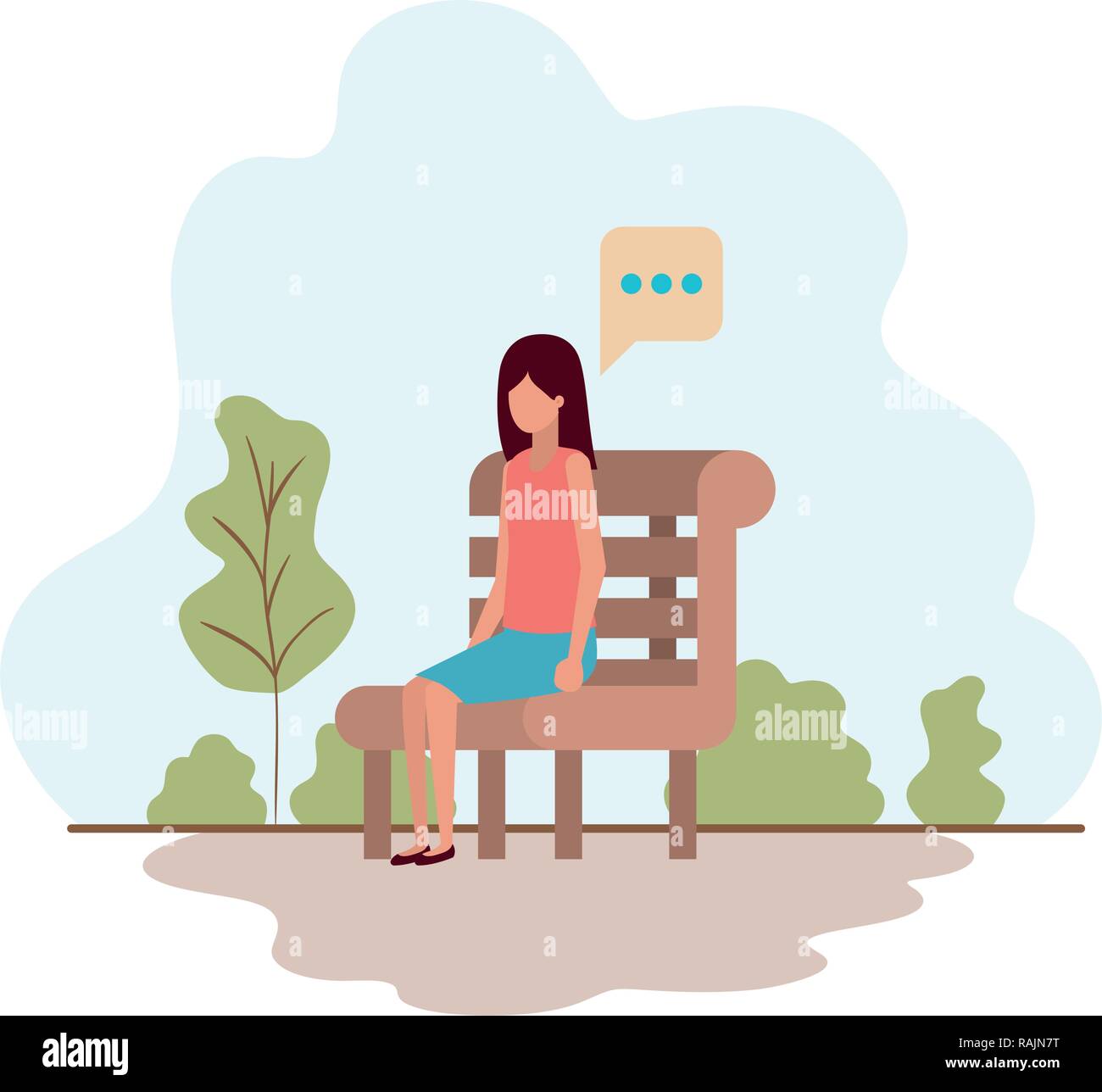 Tranquil calm young woman Stock Vector Images - Alamy