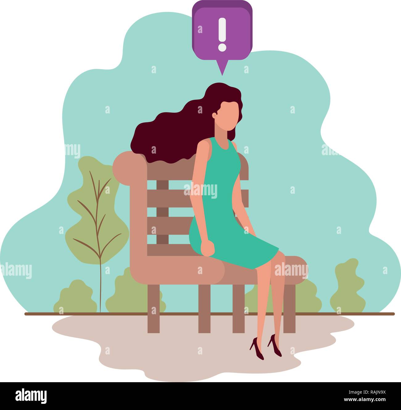 Tranquil calm young woman Stock Vector Images - Alamy