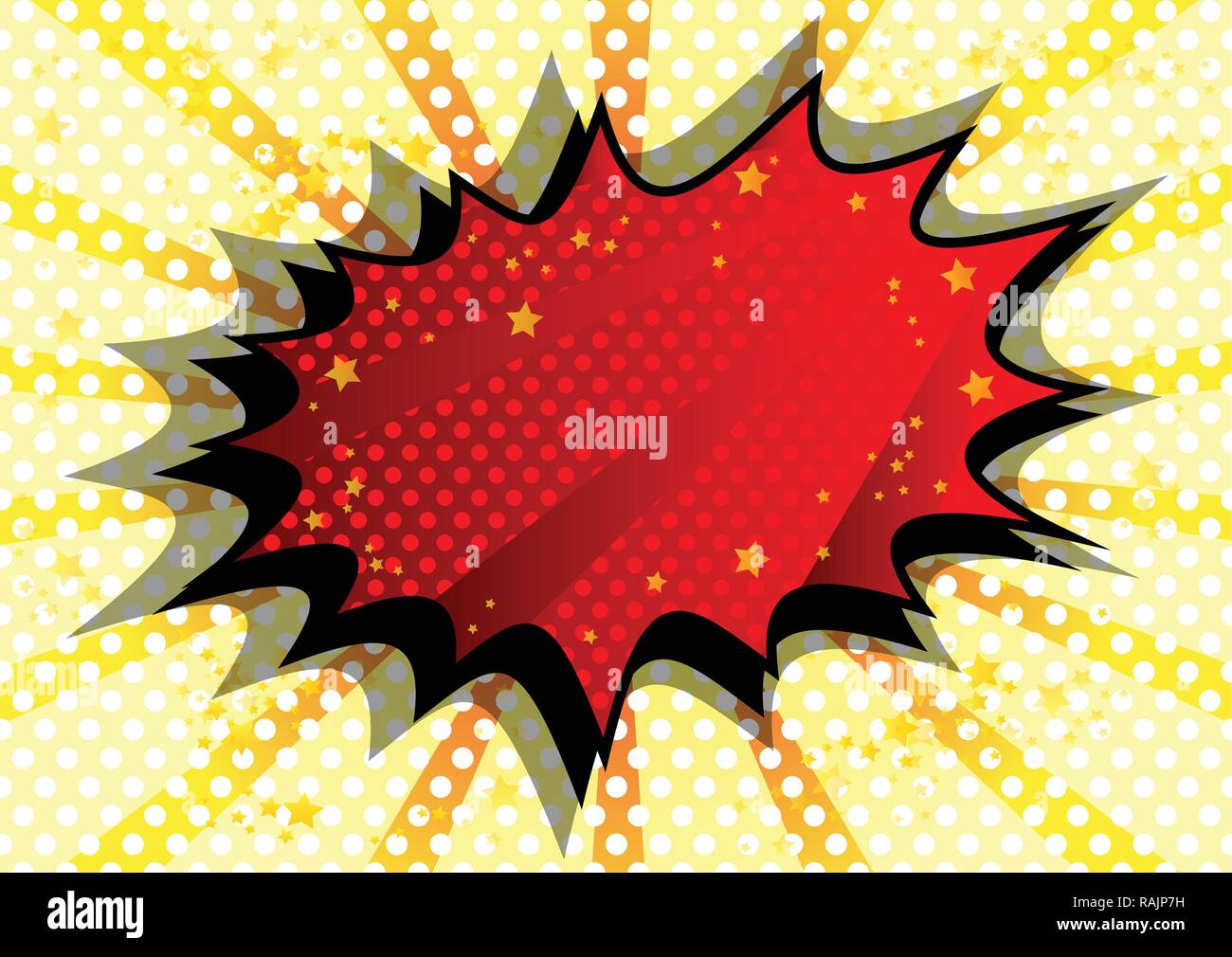 Vector illustrated retro comic book background with big colorful ...