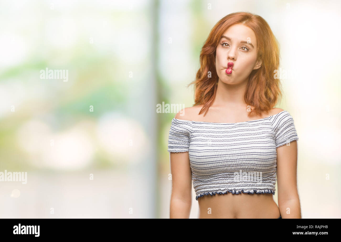 Young beautiful woman fish lips hi-res stock photography and images - Alamy