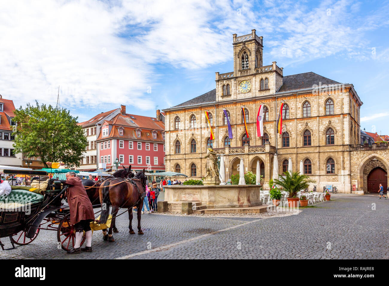 Market and Town Hall, Weimar, Germany Stock Photo - Alamy