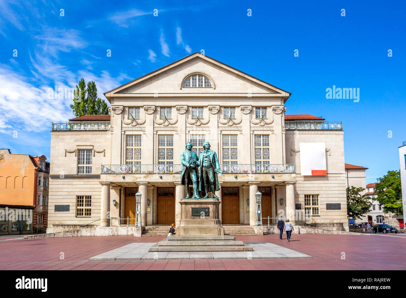 Theatre, Schiller Goethe Monument, Weimar, Germany Stock Photo - Alamy