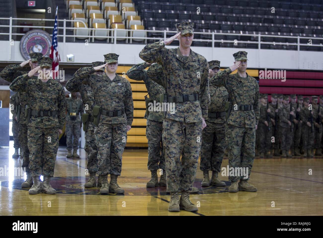 A U.S. Marine with Headquarters Battalion (HQ BN), 2nd Marine Division ...