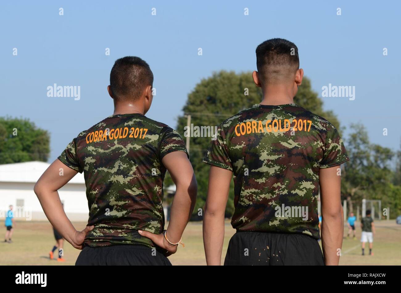 Soldiers of the Royal Thai Army 2nd Battalion, 3rd Infantry overlook ...