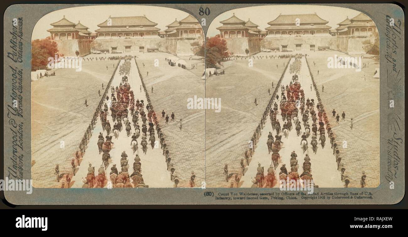 Count von Waldersee, escorted by officers of allied armies through ...