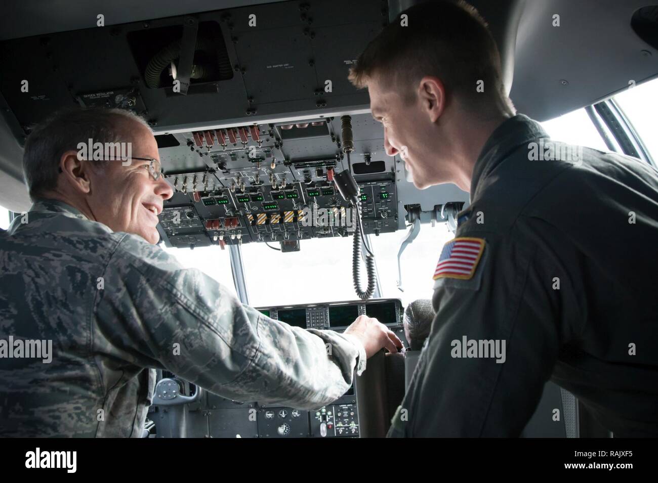 1st Lt. Will Garey, 815th Airlift Squadron pilot, talks with Maj. Gen ...