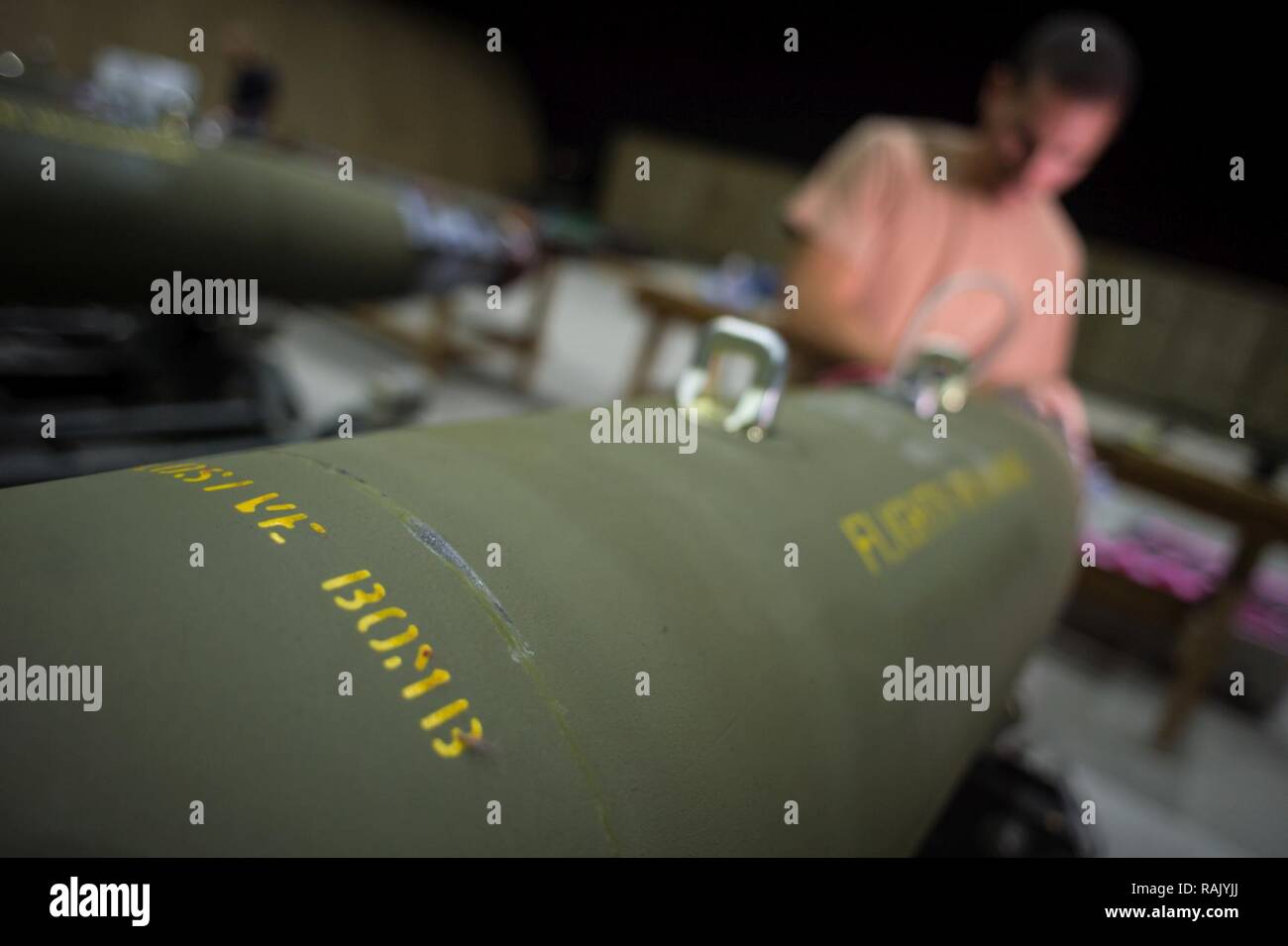 A Royal Australian Air Force armament technician with 77 Squadron ...