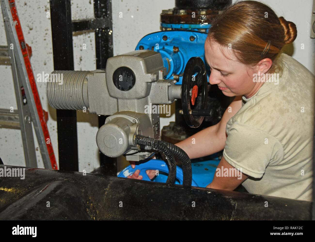 U.S. Air Force Senior Airman Lillian Skowvron, a water and fuels ...