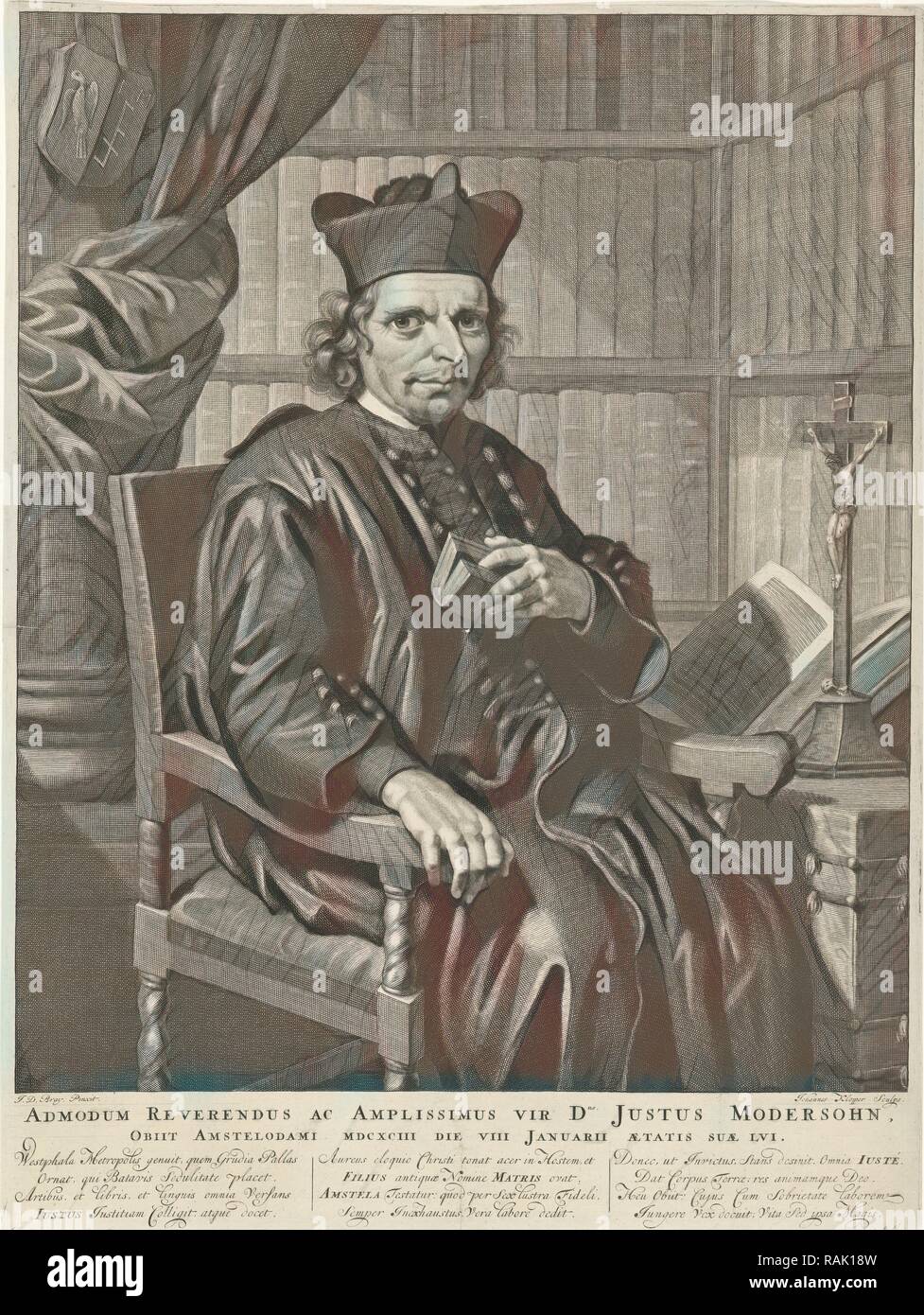 Portrait of the pastor Justus Modersohn, Johannes Klopper, 1693 ...