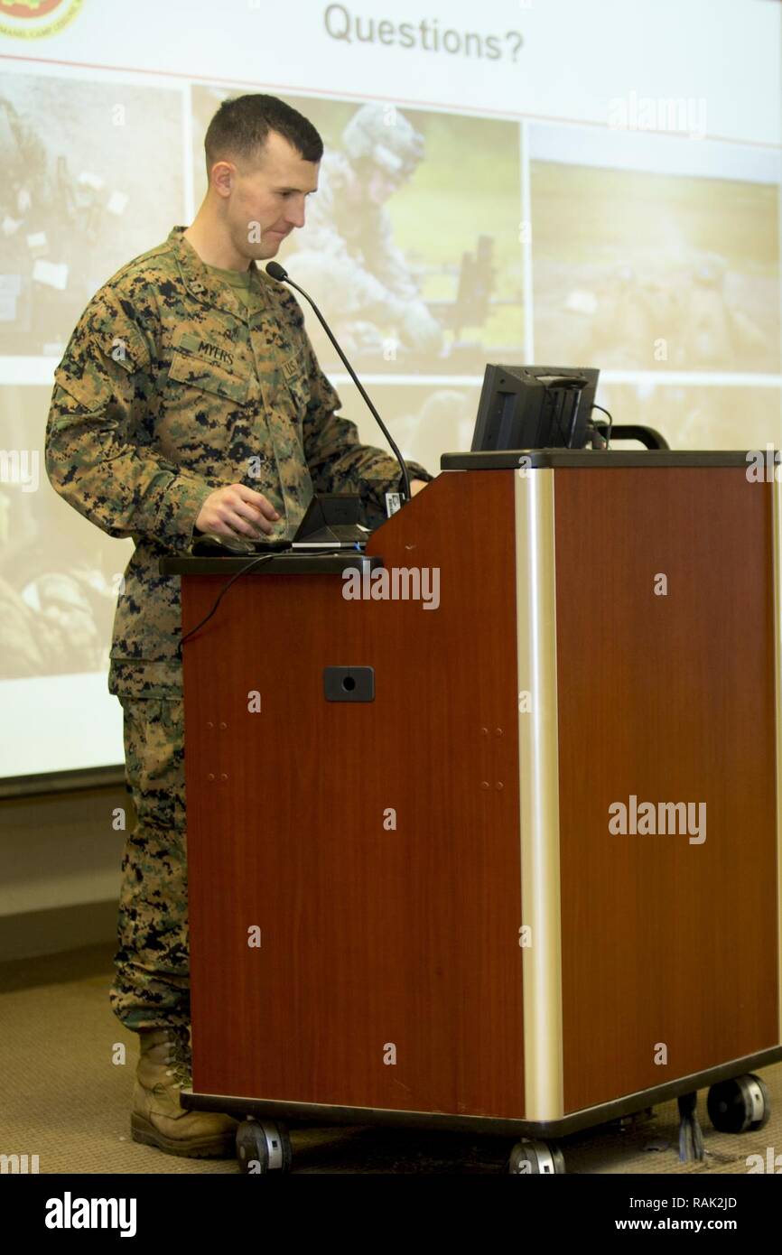 U.S. Marine Corps Capt. Garrett W. Myers, assistant operations officer ...