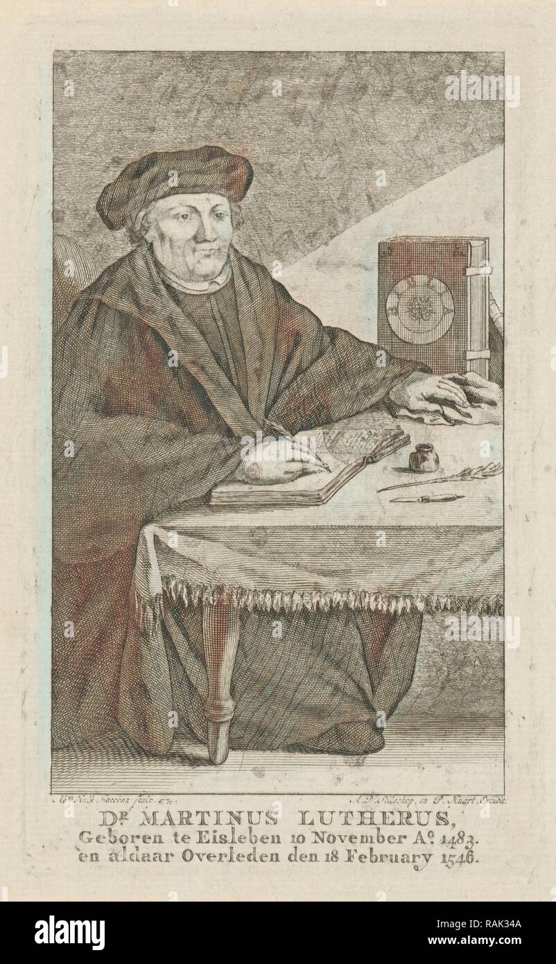 Portrait of Martin Luther, Abraham Jacobsz. Hulk, Arend Diederik ...