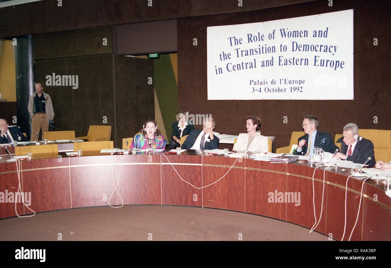 YOU HAVE A WOMEN ON THE PANEL GIVING A SPEECH WHICH THE OTHER MEMBERS ...