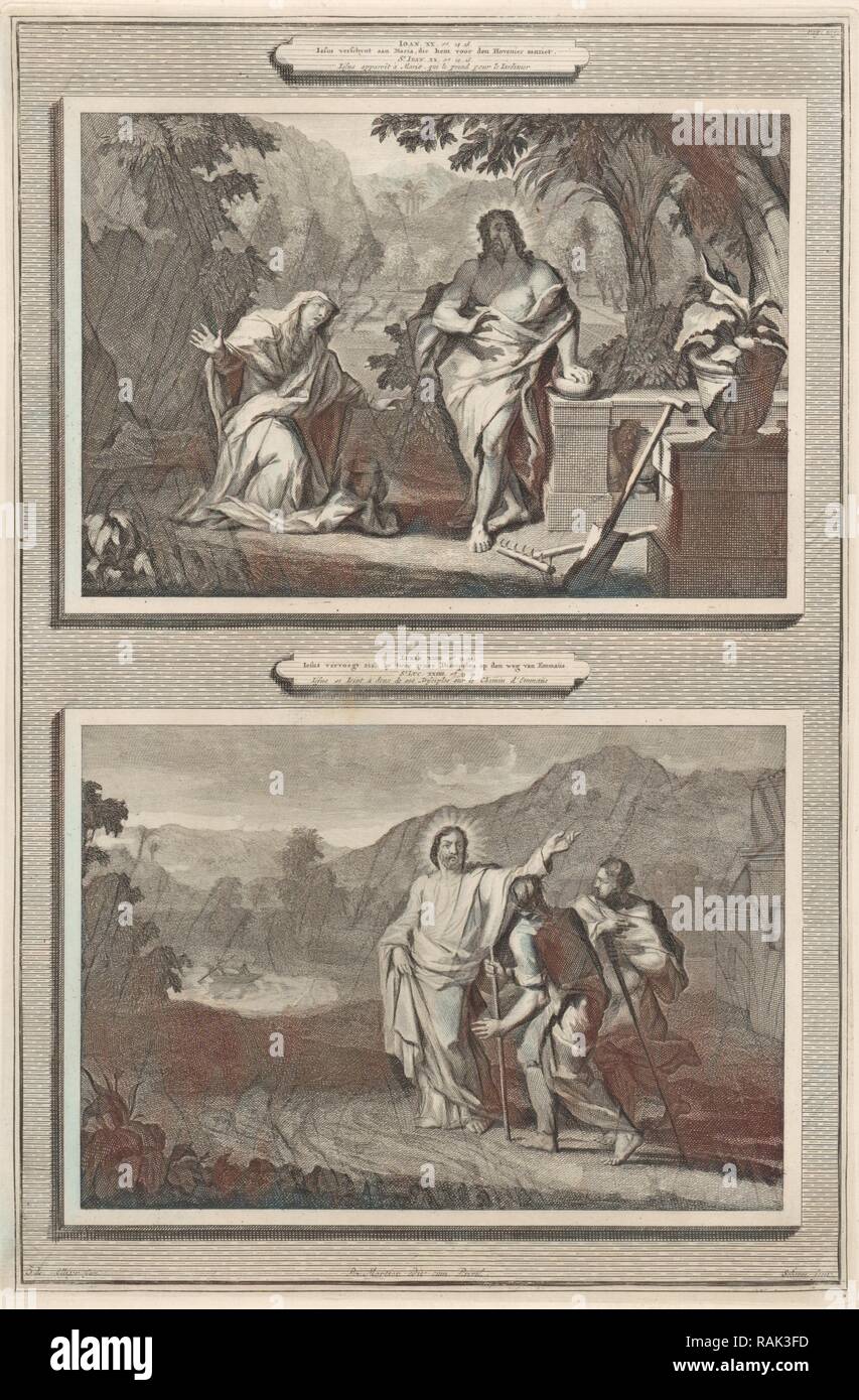 Two appearances of Christ after the resurrection, above he appears to ...