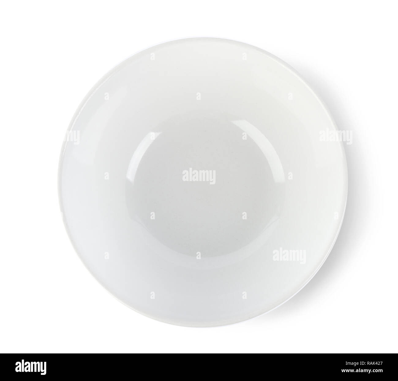 Top view of white empty bowl isolated on white background Stock Photo ...