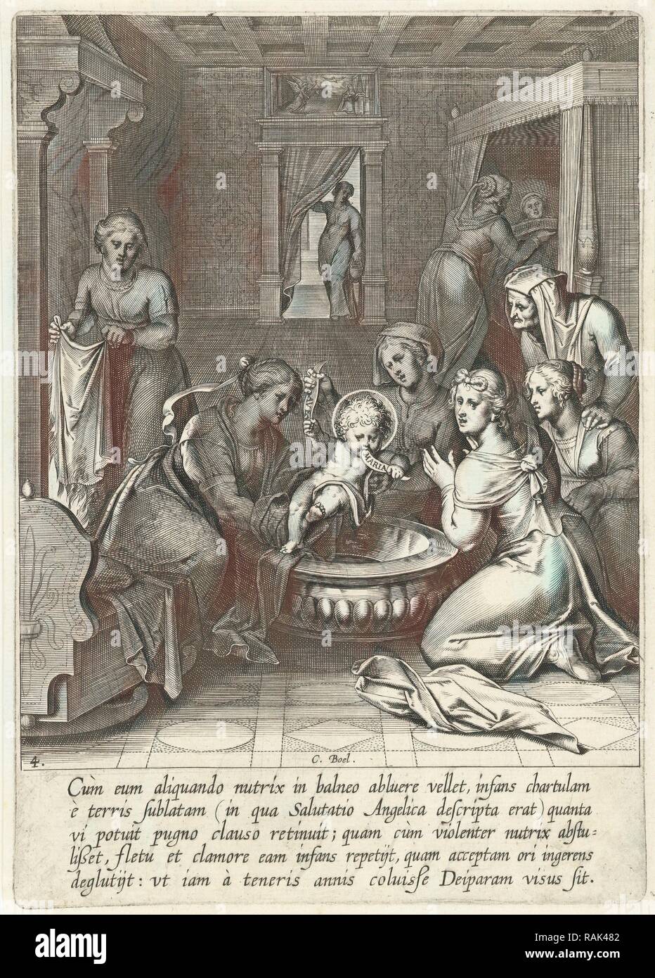 Thomas eats a paper with Ave Maria, Cornelis Boel, Otto van Veen, 1610 ...