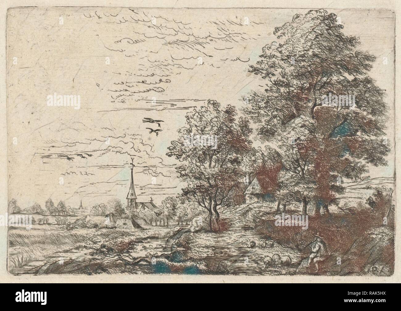 Landscape with shepherd and sheep, Philips Augustijn Immenraet, 1637 ...